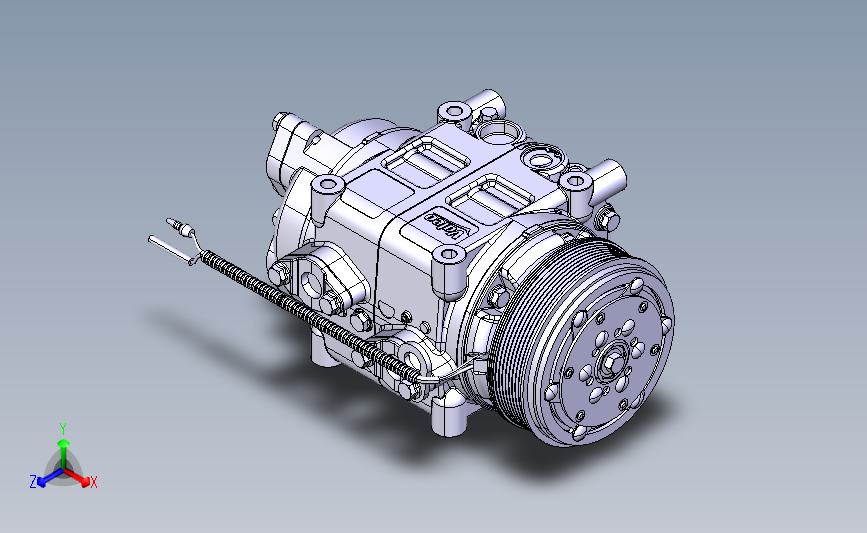 VALEO TM43压缩机_STEP_模型图纸下载 – 懒石网