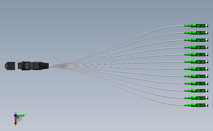MPO光纤跳线_SOLIDWORKS 2013_模型图纸下载 – 懒石网