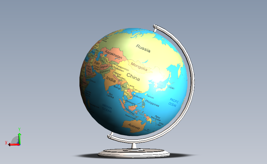 地球仪_SOLIDWORKS 2021_模型图纸下载 – 懒石网