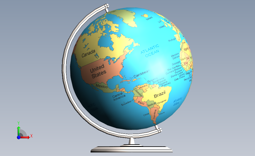 地球仪_SOLIDWORKS 2021_模型图纸下载 – 懒石网