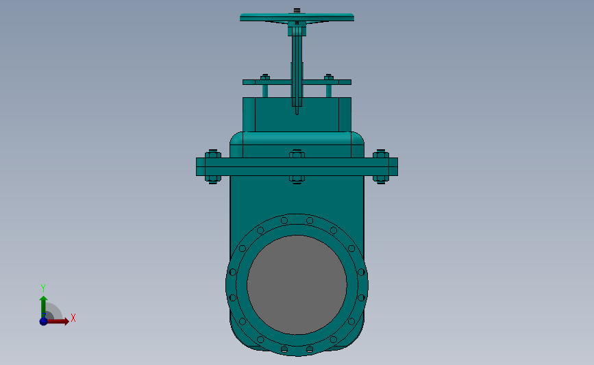 弹性座封闸阀[Z45X-10]通径350_SOLIDWORKS 2018_模型图纸下载 – 懒石网