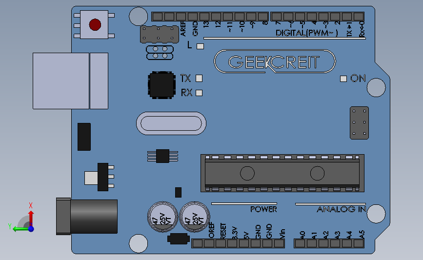 Arduino Uno 板开发板_SOLIDWORKS 2018_模型图纸下载 – 懒石网