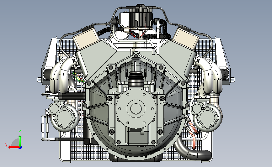 V8发动机完整模型带变速器_IGES_模型图纸下载 – 懒石网