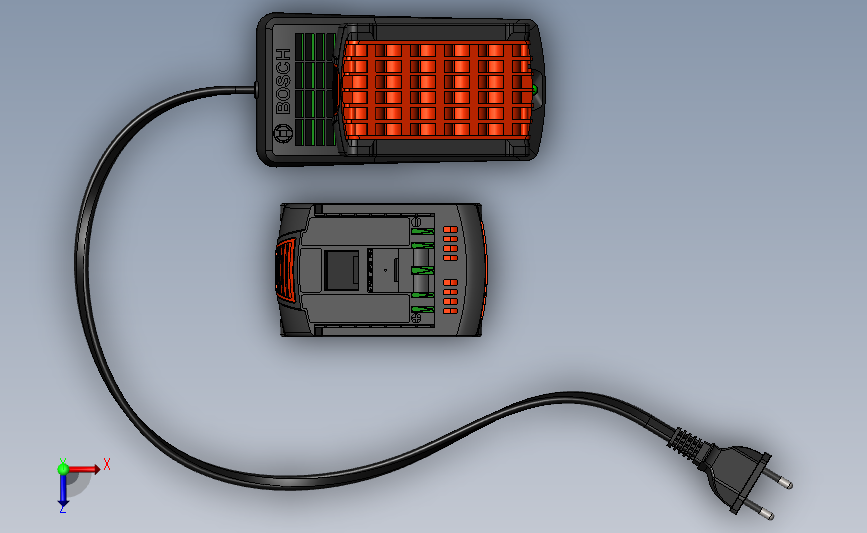 BOSCH博世18 V 锂离子电池于充电器_SOLIDWORKS 2017_模型图纸下载 – 懒石网
