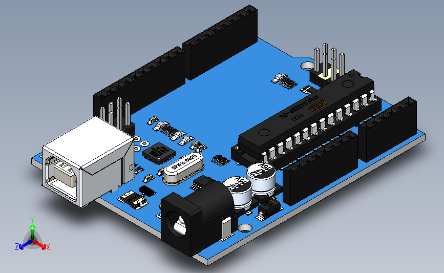 Arduino Uno R3主板_SOLIDWORKS 2020_模型图纸下载 – 懒石网