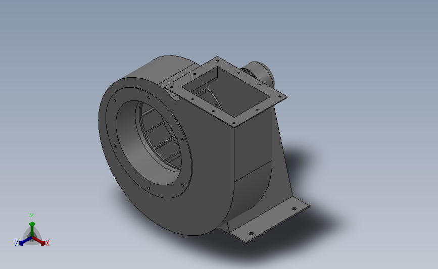 CF系列多翼式离心通风机[CF(A)系列-3A-90°-右旋-380-0.75]_SOLIDWORKS 2018_模型图纸下载 – 懒石网