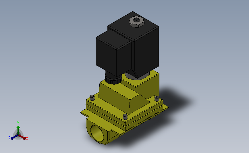 PU225系列电磁阀[SPU225-03A]_SOLIDWORKS 2018_模型图纸下载 – 懒石网