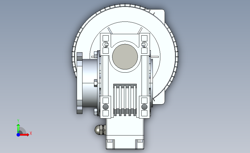 Nmrv F2蜗轮减速机[nmrv30 Y0 06 25 F2 B7] Step 模型图纸下载 懒石网