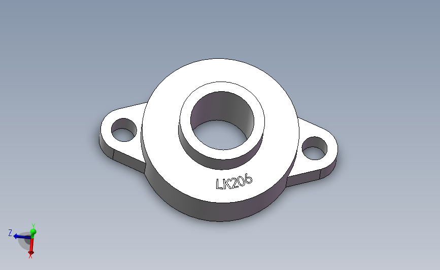 轴承座LF206_SOLIDWORKS 2018_模型图纸下载 – 懒石网
