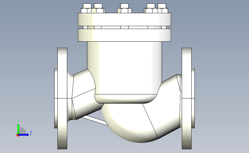 H41H-W-Y-25 升降式止回阀[40]_STEP_模型图纸下载 – 懒石网