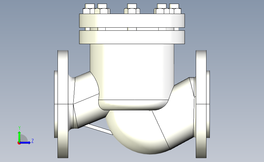 H41H-W-Y-25 升降式止回阀[50]_STEP_模型图纸下载 – 懒石网