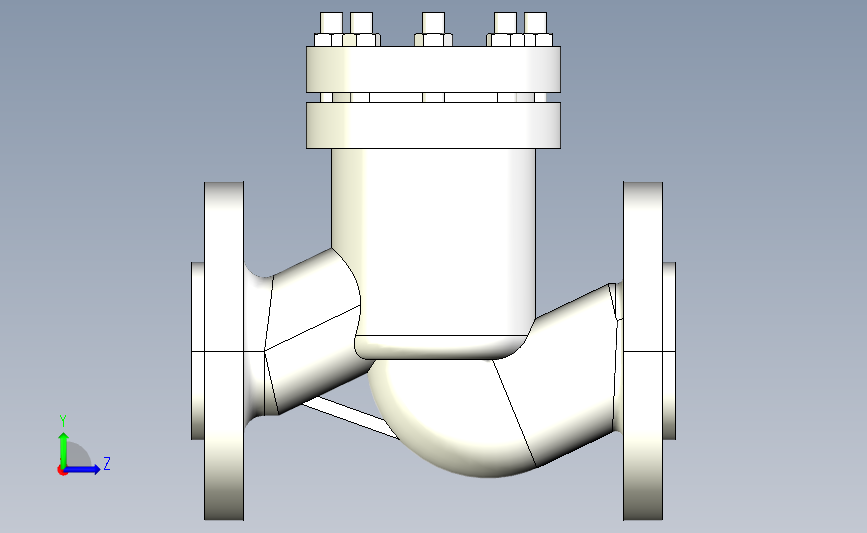 H41H-W-Y-40 升降式止回阀[20]_STEP_模型图纸下载 – 懒石网