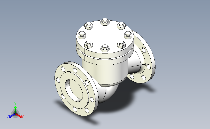 H41H-W-Y-40 升降式止回阀[100]_STEP_模型图纸下载 – 懒石网