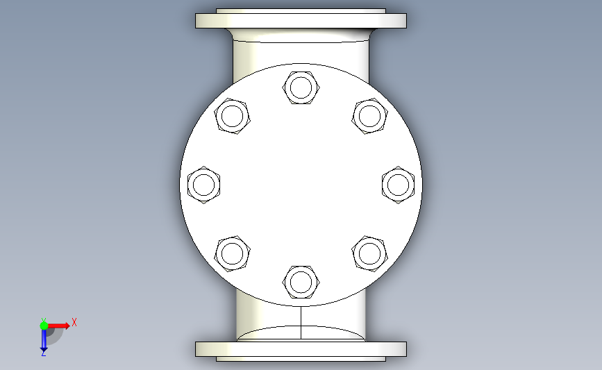 H41H-W-Y-40 升降式止回阀[300]_STEP_模型图纸下载 – 懒石网