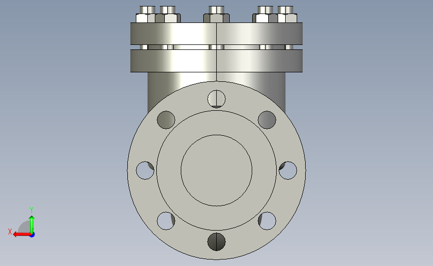 H41H-W-Y-64 升降式止回阀[100]_STEP_模型图纸下载 – 懒石网