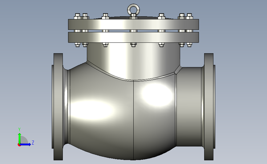 H44H-W-Y-25 旋启式止回阀[250]_STEP_模型图纸下载 – 懒石网
