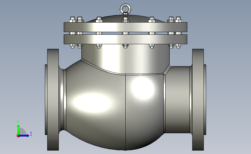 H44H-W-Y-40 旋启式止回阀[80]_STEP_模型图纸下载 – 懒石网