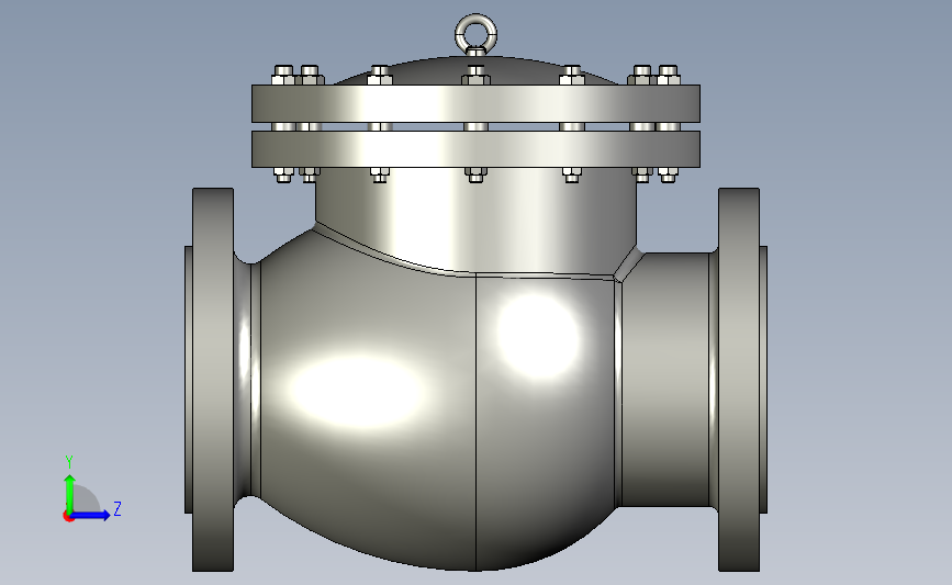 H44H-W-Y-40 旋启式止回阀[100]_STEP_模型图纸下载 – 懒石网