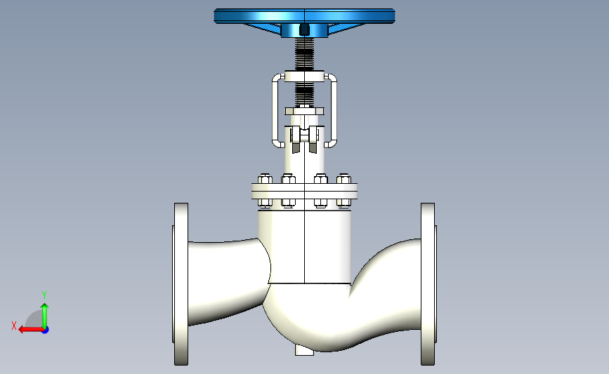 J41T╱W╱F╱H-16法兰式截止阀[J41T-16]100_STEP_模型图纸下载 – 懒石网
