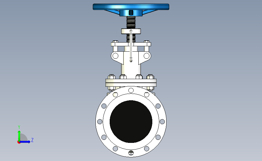 J41T╱W╱F╱H-16法兰式截止阀[J41T-16]200_STEP_模型图纸下载 – 懒石网