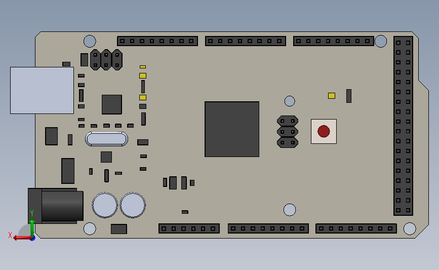 Arduino 超级 2560_SOLIDWORKS 2020_模型图纸下载 – 懒石网