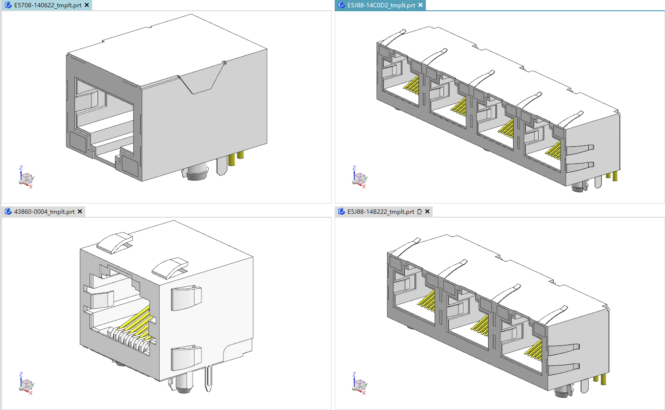 RJ45系列_STEP_模型图纸下载 – 懒石网