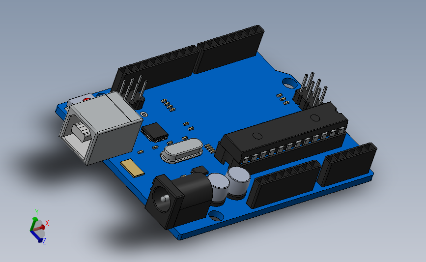 arduino开发板_SOLIDWORKS 2018_模型图纸下载 – 懒石网