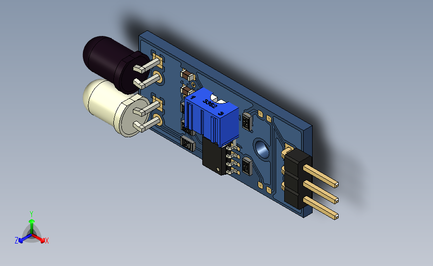 Arduino 红外传感器模组_STEP_模型图纸下载 – 懒石网