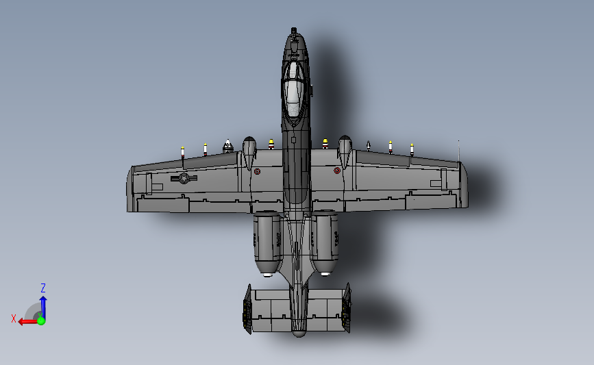 A10战斗机模型_SOLIDWORKS 2021_模型图纸下载 – 懒石网