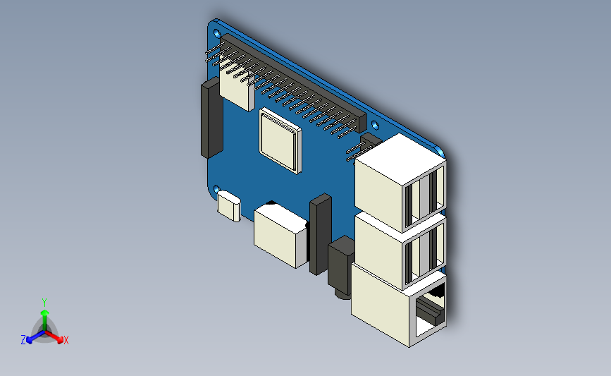 树莓派3b精确模型_STEP_模型图纸下载 – 懒石网