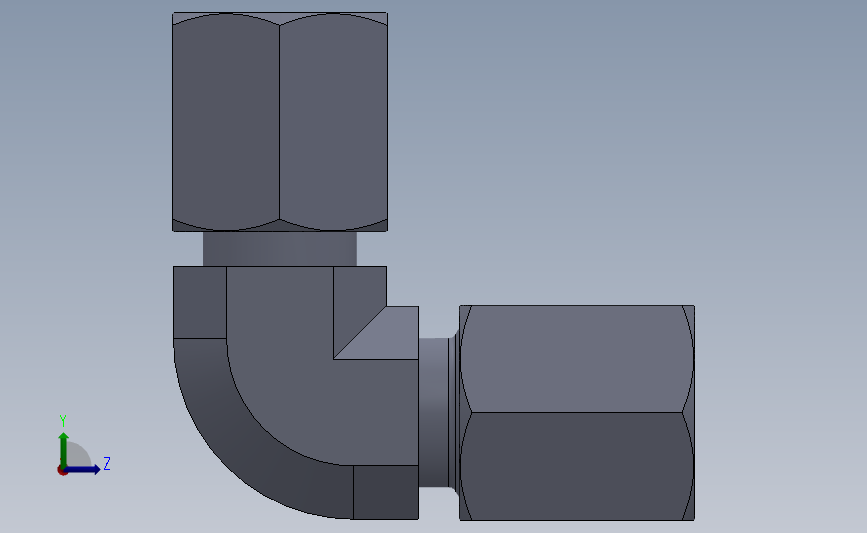 2C9 2D9 外螺纹内螺纹转卡套换接头90° 弯[2C9-12-RN]_SOLIDWORKS 2018_模型图纸下载 – 懒石网