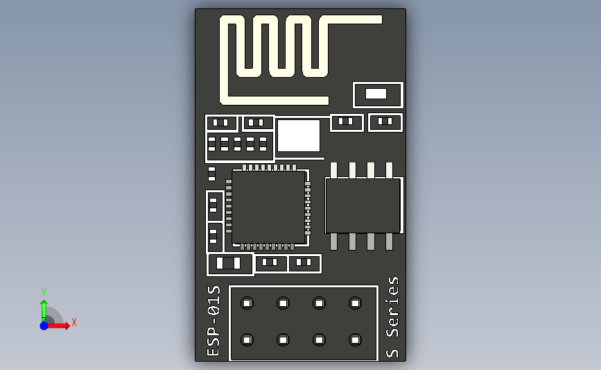 esp-01s模块_STEP_模型图纸下载 – 懒石网