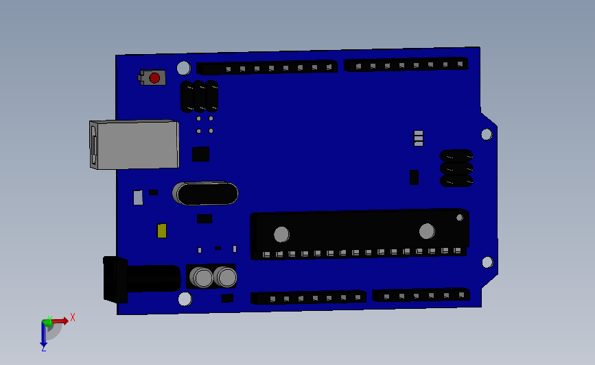 Arduino Uno开发板_SOLIDWORKS 2018_模型图纸下载 – 懒石网