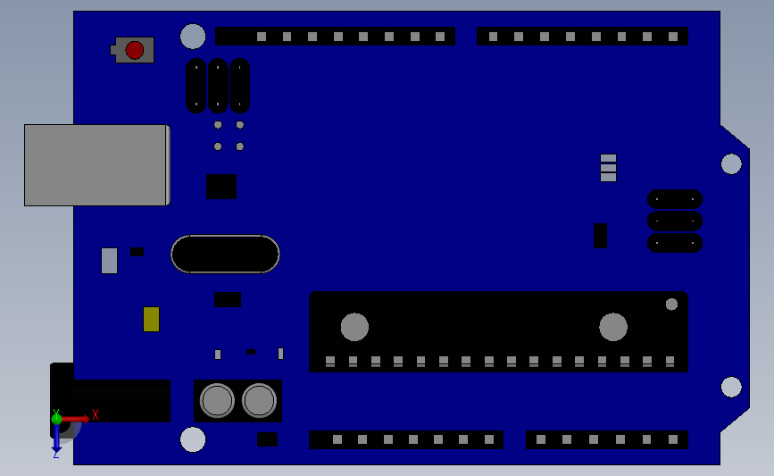 Arduino Uno开发板_SOLIDWORKS 2018_模型图纸下载 – 懒石网