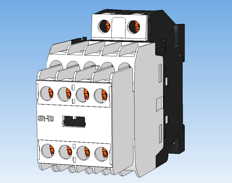 接触器S-T12 +四极接触器SR-T9_Parasolid_模型图纸下载 – 懒石网