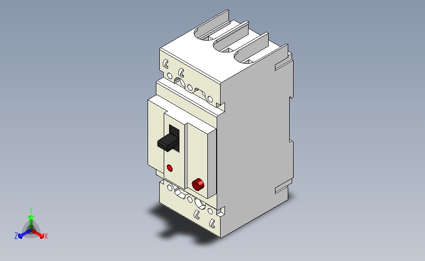 断路器NV50-SVFU 3P三菱_STEP_模型图纸下载 – 懒石网