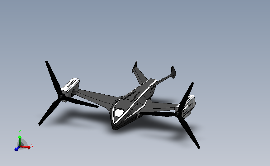 仿v22鱼鹰旋翼机 Solidworks 2020 模型图纸下载 懒石网
