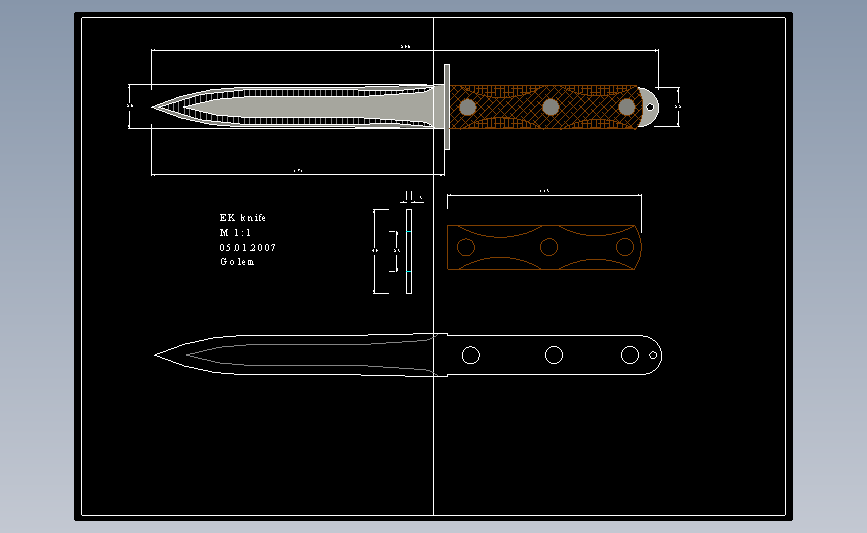 CAD刀具图纸系列ek_knife_AutoCAD 2000_模型图纸下载 – 懒石网