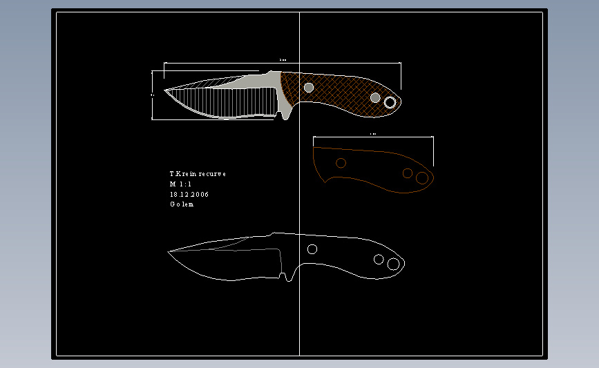 CAD刀具图纸系列t_krein_recurve_AutoCAD 2000_模型图纸下载 – 懒石网