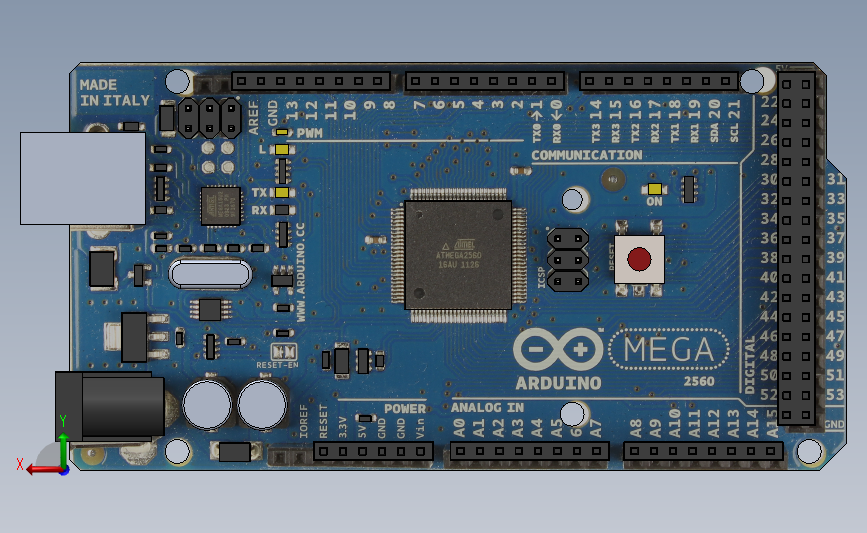 Arduino Mega2560核心电路板_SOLIDWORKS 2011_模型图纸下载 – 懒石网