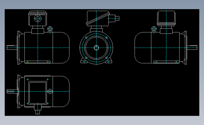 YB-B35电机全套_AutoCAD_模型图纸下载 – 懒石网