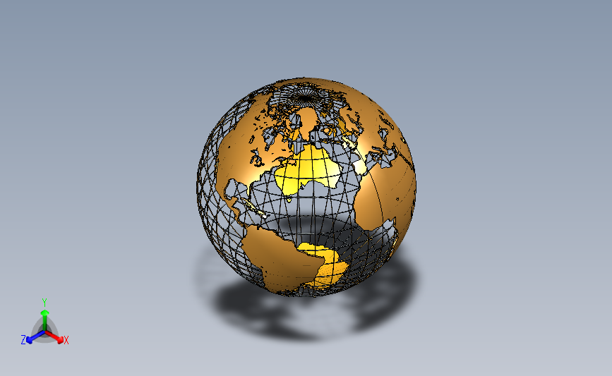 地球仪_STEP_模型图纸下载 – 懒石网