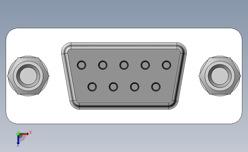 DB9母头设计_SOLIDWORKS 2019_模型图纸下载 – 懒石网