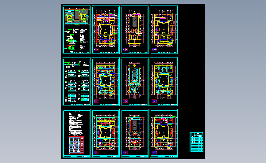 中式四合院全套施工图（包含建筑 结构 电气 给排水 暖气 JPG室内效果）_AutoCAD 2000_模型图纸下载 – 懒石网