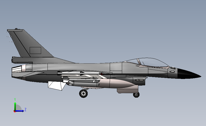 F12战斗机模型SW_SOLIDWORKS 2018_模型图纸下载 – 懒石网