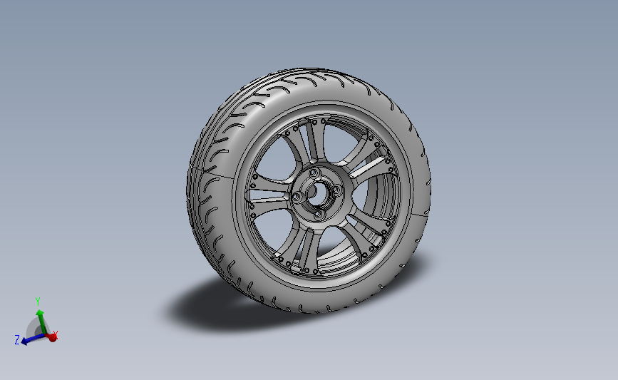 轮胎模型_SOLIDWORKS 2016_模型图纸下载 – 懒石网
