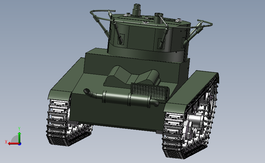 T-26坦克模型_SOLIDWORKS 2016_模型图纸下载 – 懒石网