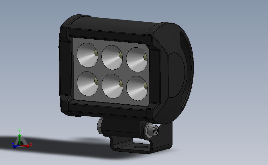 2X4寸LED灯_SOLIDWORKS 2015_模型图纸下载 – 懒石网