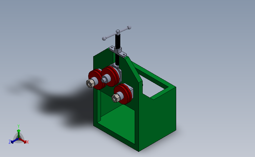 弯管机模型图_SOLIDWORKS 2018_模型图纸下载 – 懒石网
