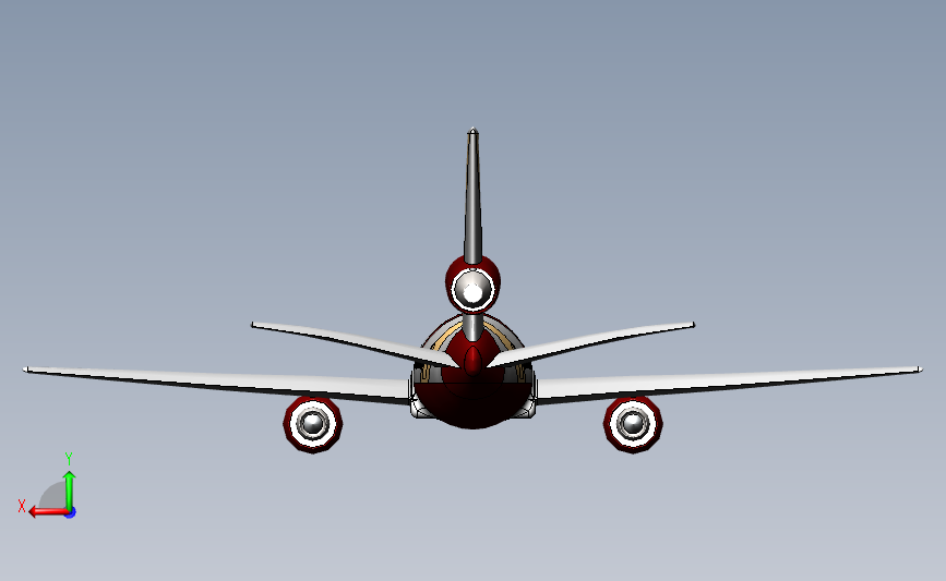 麦道 DC-10飞机模型_SOLIDWORKS 2020_模型图纸下载 – 懒石网